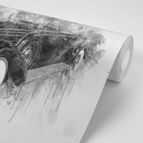 Samolepící tapeta černobílé retro auto