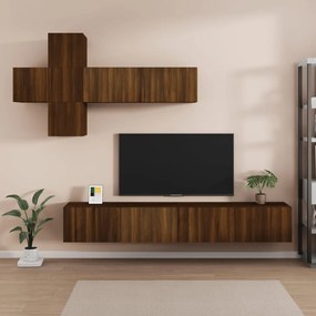 vidaXL 7dílný set TV skříněk hnědý dub kompozitní dřevo