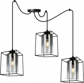 Závěsné Stropní Svítidlo Lustr Pavouk Trojitá Elegantní Skleněná Lampa