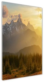 Wallmuralia Vertikální Fotoobraz na skle Západ slunce hory 50x100