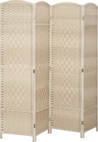 HOMCOM skládací dřevěný paraván se 4 panely, 180 × 180 cm, dub