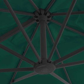 Konzolový slunečník s hliníkovou tyčí zelený 300 x 300 cm - Default Title