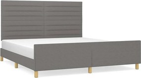 Rám postele bez matrace tmavě šedý 180 x 200 cm textil 3125155