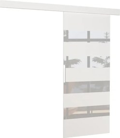 Posuvné nástěnné dveře MILOU 86 bílá – bílý Lacobel