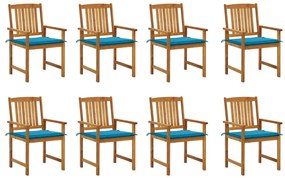 Zahradní židle s poduškami 8 ks masivní akáciové dřevo,  3078170