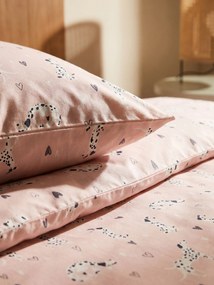 Sinsay - Sada povlečení z mikrovlákna s motivem dalmatinů - pastelová růžová
