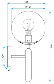Toolight Moderní nástěnné svítidlo Modern G098-1W zlaté