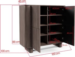 Eka Vysoká komoda TRENTINO, 100 cm Barva/ dekor: Kašmír