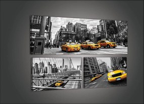 Postershop Obraz na plátně: New York Taxi (1) - set 1ks 80x30 cm a 2ks 37,5x24,8 cm