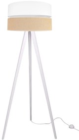 Stojací lampa Juta, 1x jutové/bílé textilní stínítko, w