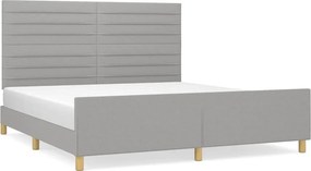 Rám postele bez matrace světle šedý 180 x 200 cm textil 3125154
