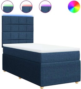 Box spring postel s matrací modrá 90x190 cm textil 3294217
