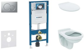 Geberit Duofix - Set předstěnové instalace, klozet Alpha se sedátkem, tlačítko Sigma01, matný chrom 111.300.00.5 NR3