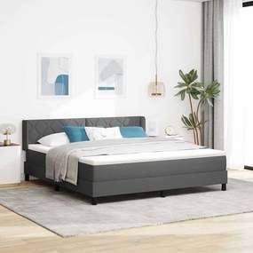 Postel s boxspringem s polštářem Tmavě šedá 200 x 180 cm textil 3341182