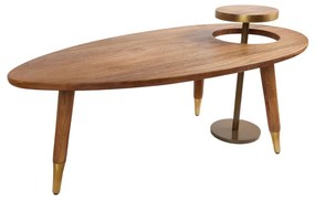 Massive home | Konferenční stolek GATSBY 110cm retro styl mango hnědá zlatá