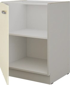 KARMEN | dolní skříňka 60 D 1F policová | 60 cm | světle šedá/krémová lesk