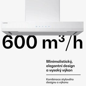 Klarstein Velaire digestoř, Elegantní, minimalistická, výkonná, Energetická třída A++, 600 m³/h, 60 cm
