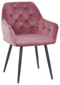 Designová židle Argento pudrově růžová