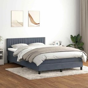 Box spring postel s matrací tmavě šedá 160x210 cm samet 3316408