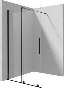 Deante Sprchová zástěna Walk-in Prizma, posuvná - KTJ N32R 120 cm, černá - bez vaničky