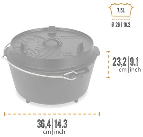 PETROMAX LITINOVÝ KOTLÍK S NOŽIČKAMI "DUTCH OVEN"