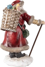 Vánoční dekorace socha Santa s nůší dárků - 14*12*20 cm