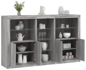 Příborník s LED osvětlením šedý sonoma 162 x 37 x 100 cm 3209175