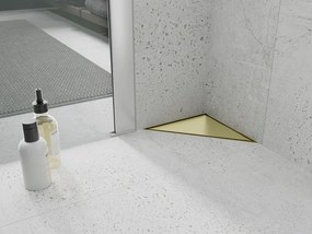 Mexen Flat-T, bodová podlahová vpusť 20 cm, zlatá matná, 1A10320