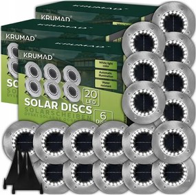 18x Solární lampy Zahradní disky Pozemkové nájezdy Snímač soumraku 20 Led
