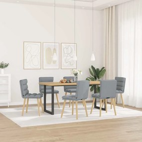 Jídelní židle 6 ks světle šedé textil 3315663