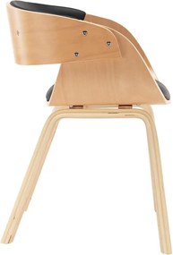 Jídelní židle černá ohýbané dřevo a umělá kůže 283113