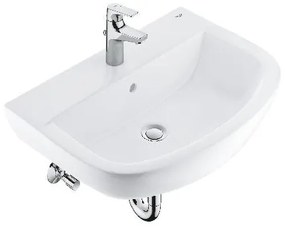 Grohe Bau Ceramic - Set umyvadla 600 mm a baterie Start Flow s výpustí, alpská bílá/chrom 39472000