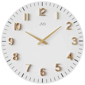 JVD Designové nástěnné minimalistické bílé hodiny JVD HC404.1