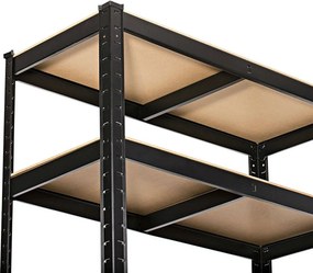Fistar Regál 200x100x60 cm lakovaný 5-policový, nosnost 750 kg - ČERNÝ