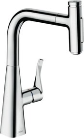 Hansgrohe Metris Select M71, kuchyňská páková baterie s vytahovací sprškou, chromová, HAN-73822000