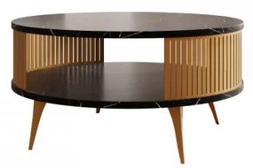 Konferenční stolek Mozimo Gold, Barva: zlatá / černá pietra grigia