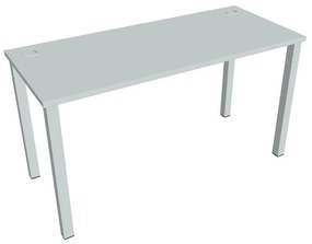 Stůl pracovní rovný 140 cm hl. 60 cm - Hobis Uni UE 1400 Dekor stolové desky: šedá, Barva nohou: Stříbrná