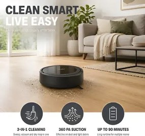 Nedis Robotický vysavač 3v1 černá / Robotický vysavač / zametání  vysá