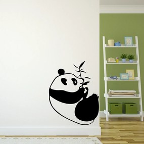 Samolepka na zeď - Panda s bambusem (95x93 cm) - PopyDesign