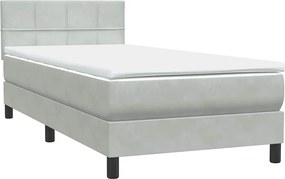 Box spring postel s matrací a LED Světle šedá 90x220 cm Samet 3316911