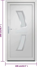 vidaXL Vchodové dveře 108 x 200 cm PVC [3187924] Barva: Bílá