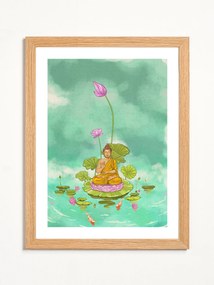 Bao Quyen | Buddhism Rám: Dubový, Velikost: 30 x 20 cm