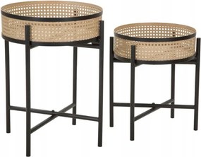 Sada konferenčních kovových stolků Fuji, vzor vídeňské pleteniny