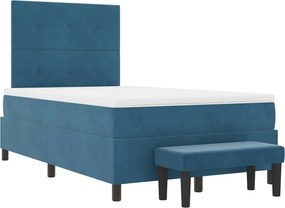 Postel s boxspringem s čelo Tmavě moddrá 190 x 120 cm samet 3344502