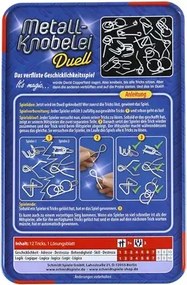 SCHMIDT Sada kovových hlavolamů Duell v plechové krabičce / Hlavolam /