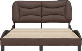 Rám postele bez matrace Hvar hnědý 140x190 cm umělá kůže 3207997