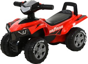 HOMCOM Dětský čtyřkolka bez pedálů pro děti od 18 do 36 měsíců, ATV se světly, klaksonem a tajným úložným prostorem 60x31x42 cm Červená