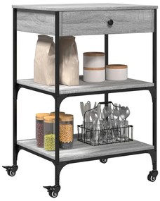 Kuchyňský vozík šedý sonoma 60 x 48 x 89,5 cm kompozitní dřevo