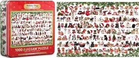 EUROGRAPHICS Puzzle v plechové krabičce Vánoční psi / 1000 dílků / 67,