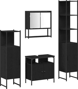 Sada koupelnového nábytku 4 ks Černý dub 33 x 33 x 185,5 cm 3334408